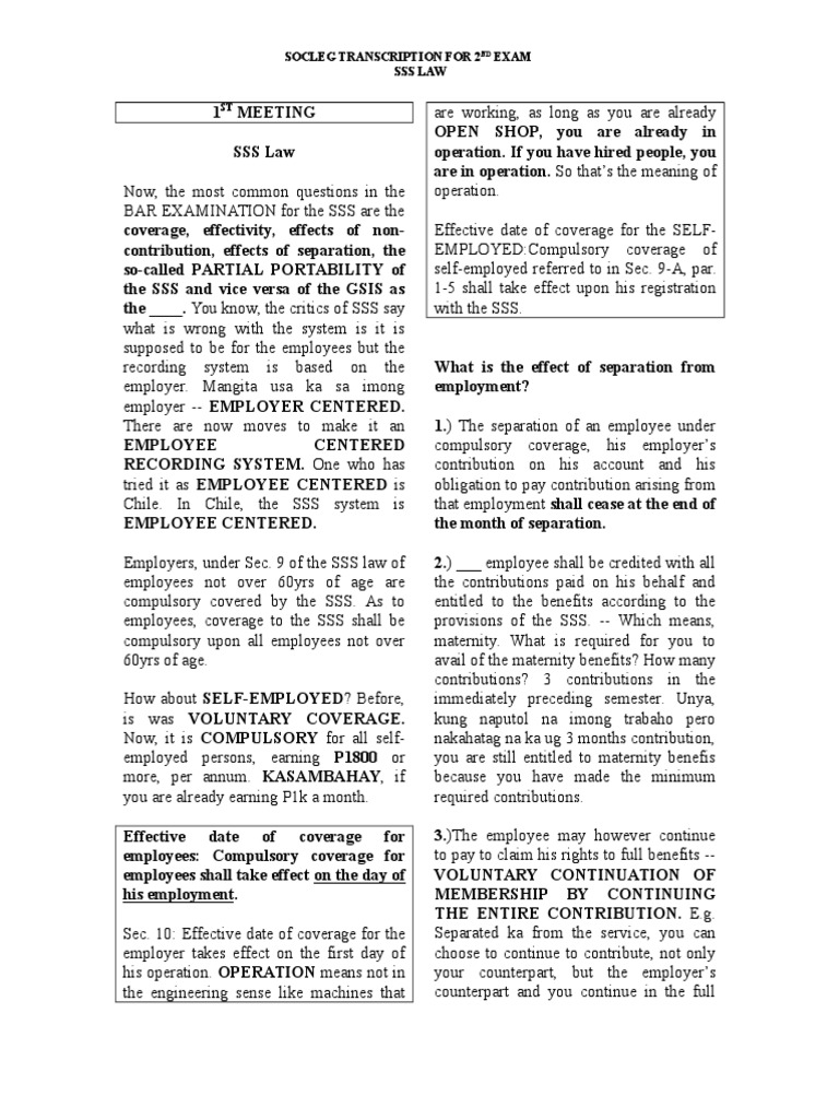 SSS Law Final | PDF | Self Employment | Small Business & Entrepreneurs