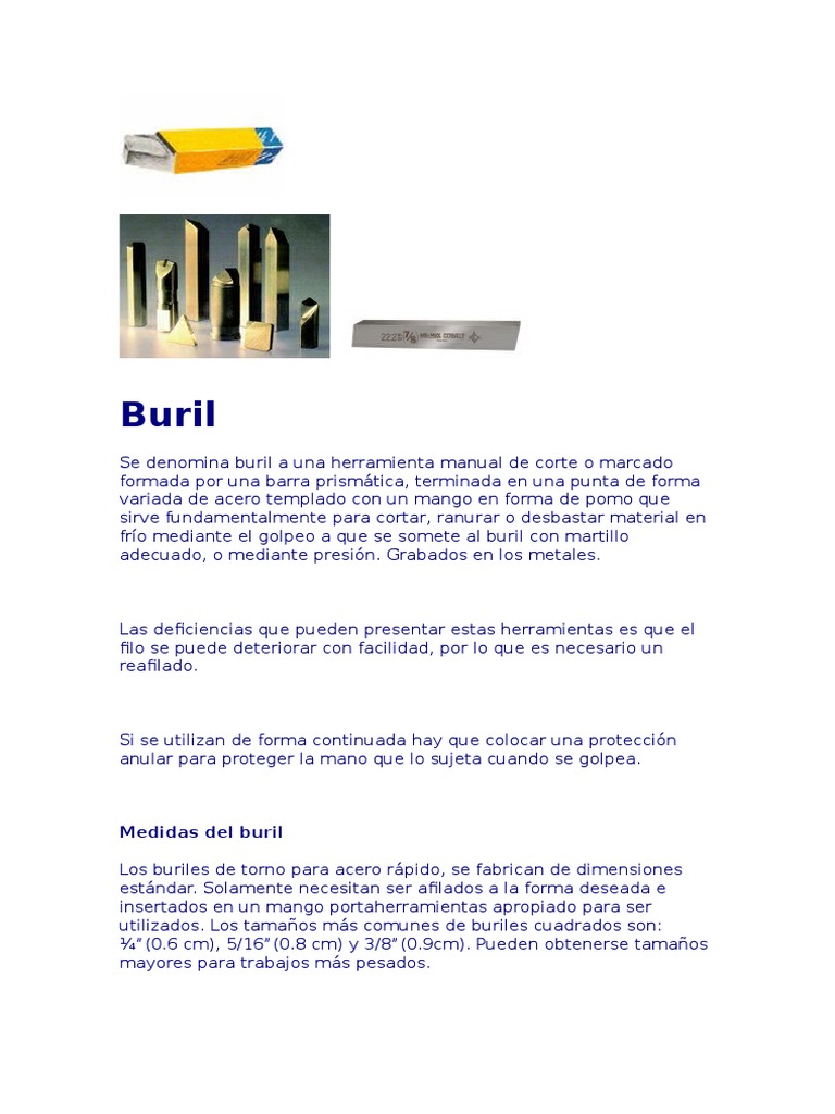 Buril | Herramientas | Ingeniería | Prueba gratuita de 30 días | Scribd