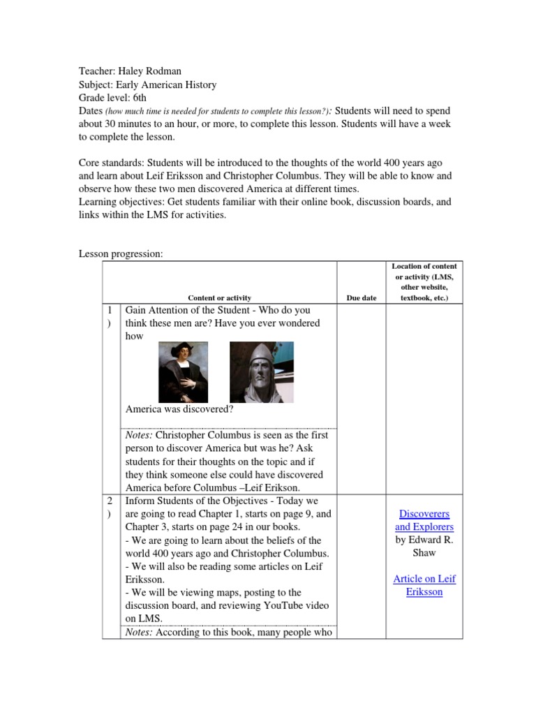 Rodman - 9 Events Lesson Plan | PDF | Learning | Cognition
