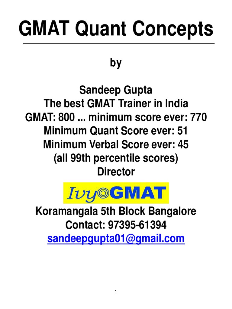 GMAT Quant Concepts and Strategies | PDF | Percentage | Area