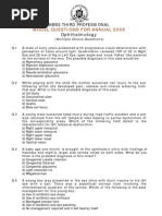 Ophthalmology MCQ With Answers | PDF | Glaucoma | Visual Acuity