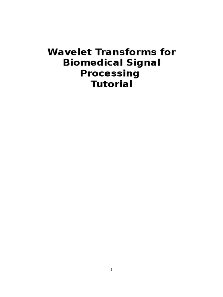 Wave Let Biomedical | PDF | Wavelet | Data Compression