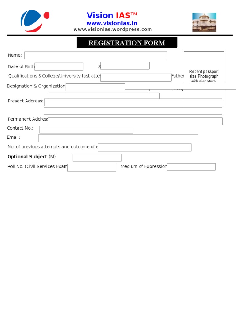 Vision IAS Fee Structure and Registration | PDF | Business