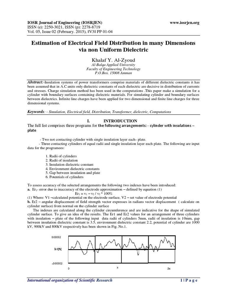 Estimation of Electrical Field Distribution in Many Dimensions Via Non ...