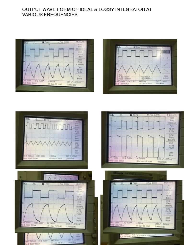 Output Wave Form of Ideal & Lossy Integrator at Various Frequencies | PDF