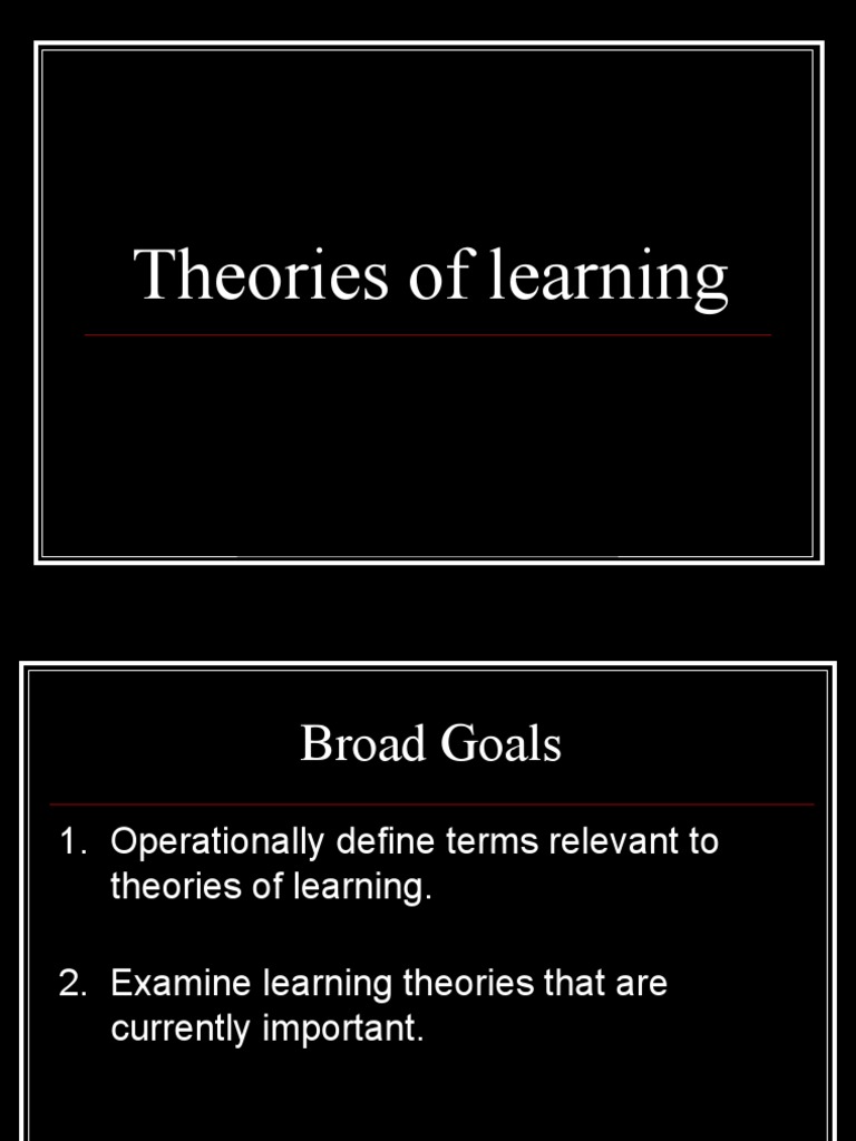 Tema - 4 - Theories of Learning | PDF | Learning Theory (Education ...