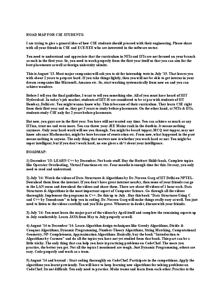 Roadmap | PDF | C++ | Computer Programming