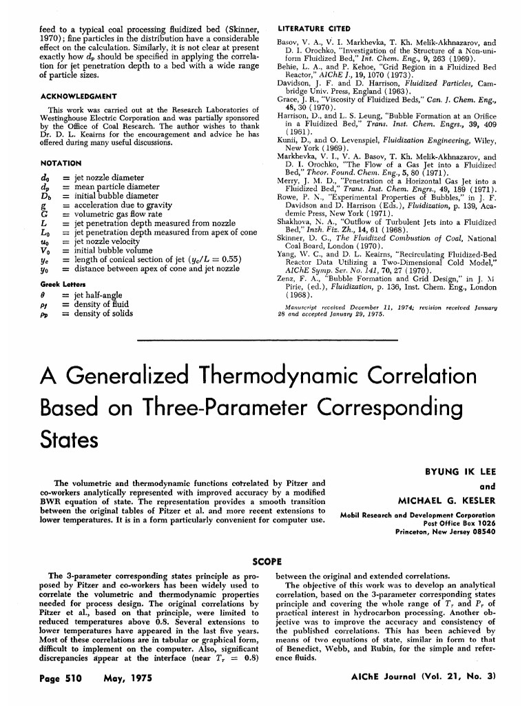 Generalized Pitzer Correlation Analysis | PDF | Enthalpy | Temperature
