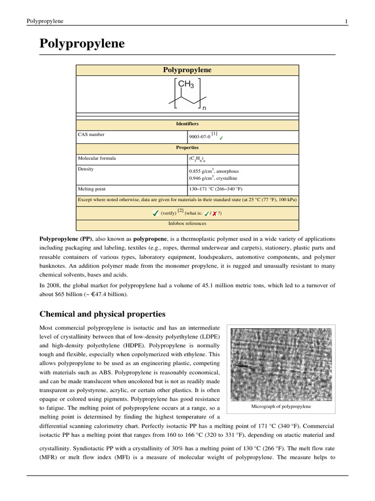 Polypropylene | PDF | Polymer Chemistry | Polymers