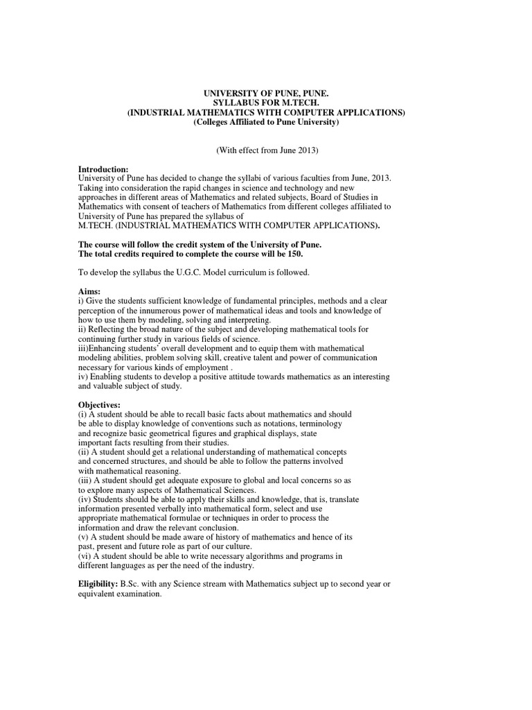 M.tech. II Industrial Mathematics With Computer Applications | Download ...