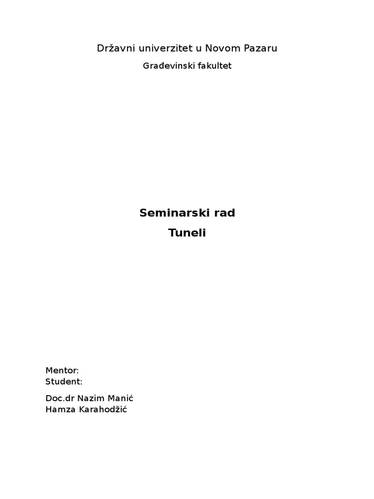Tuneli | PDF