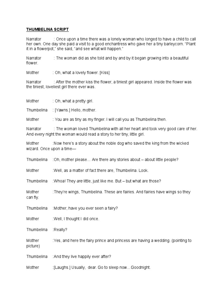 A Fairy Tale Romance: The Story of Thumbelina and Her Meeting with a ...