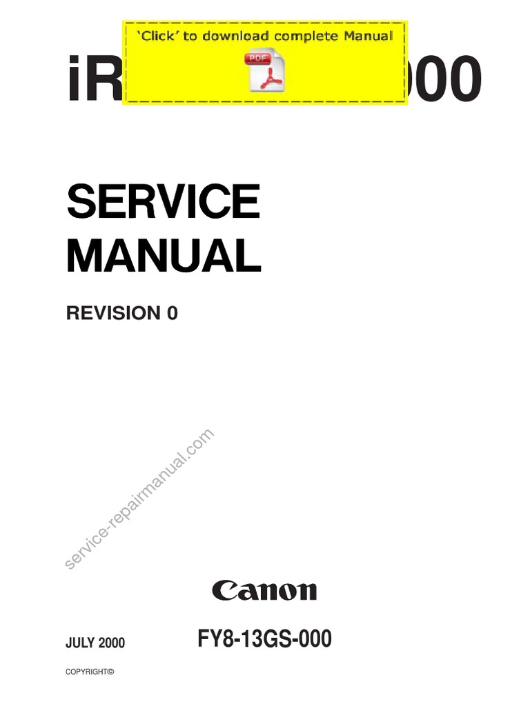 CANON IR5000 IR6000 Service Manual Pages | PDF | Troubleshooting ...