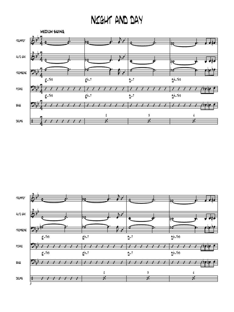 Night and Day | PDF | Trombone | Saxophone