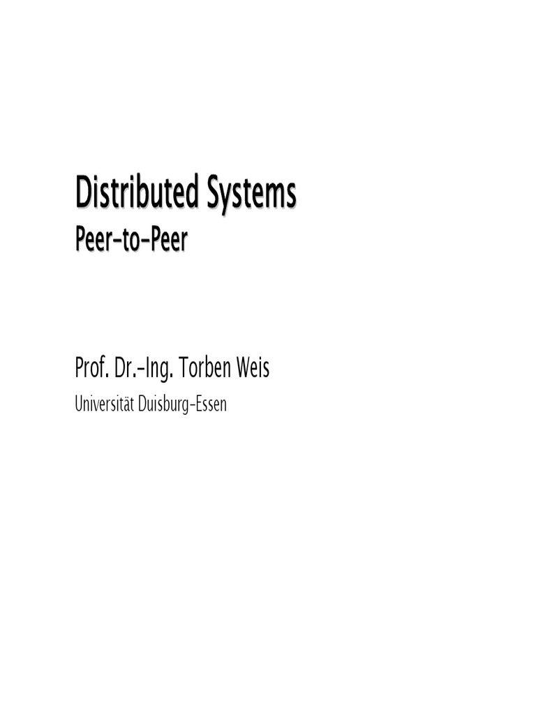 Distributed Systems | Download Free PDF | Peer To Peer | Distributed Computing