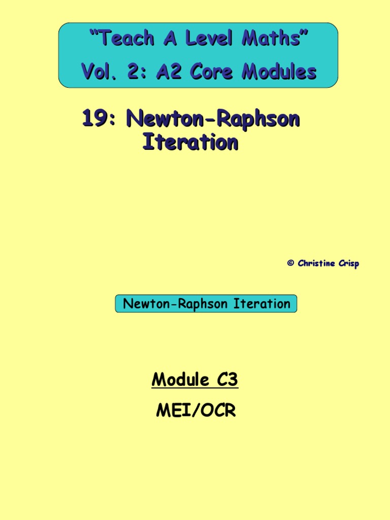 19 Newton-Raphson Iteration | PDF | Tangent | Mathematical Concepts