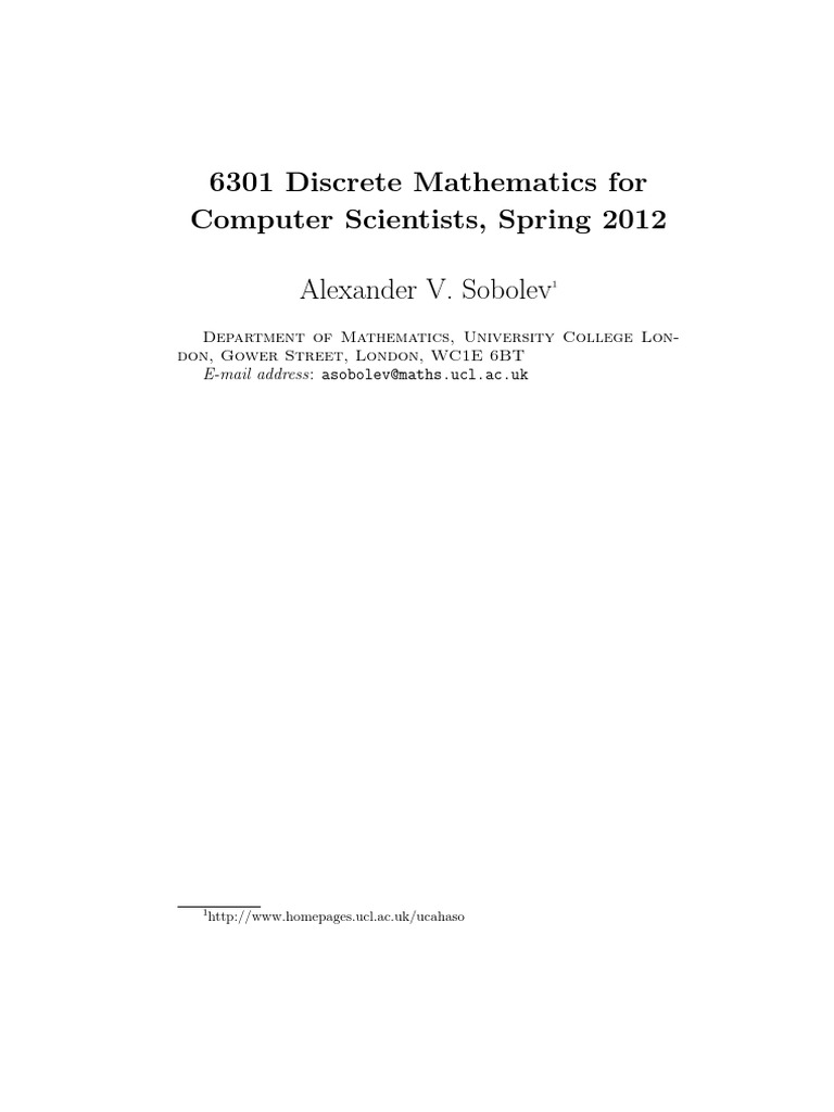 Discrete Mathematics Notes - 2012 | PDF | Permutation | Group (Mathematics)