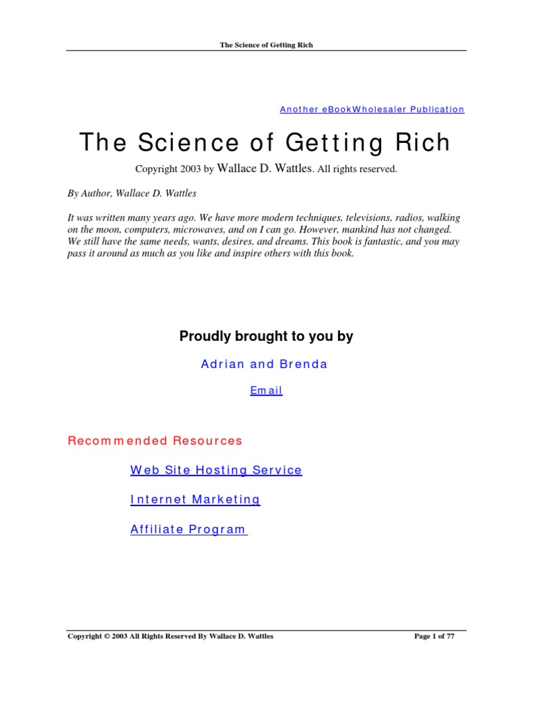 The Science of Getting Rich | PDF | The Science Of Getting Rich | Science