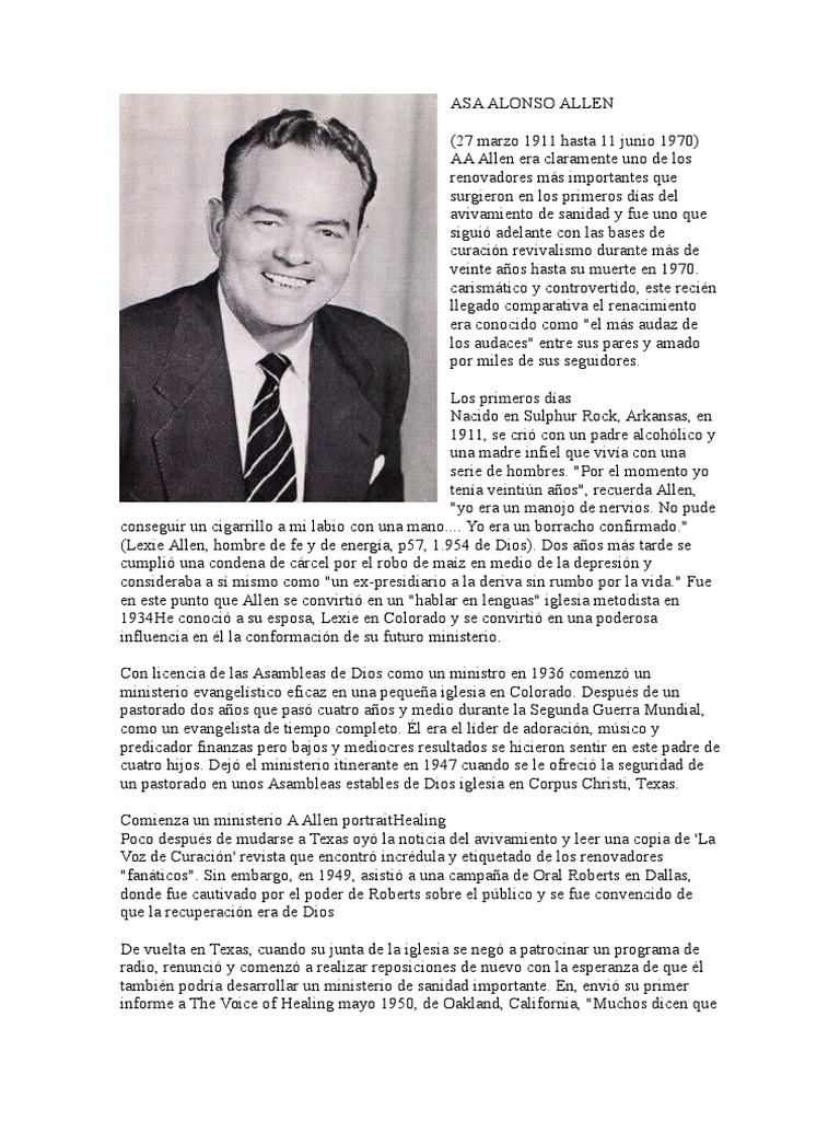 A A Allen | PDF | Pentecostalismo | Renacimiento cristiano
