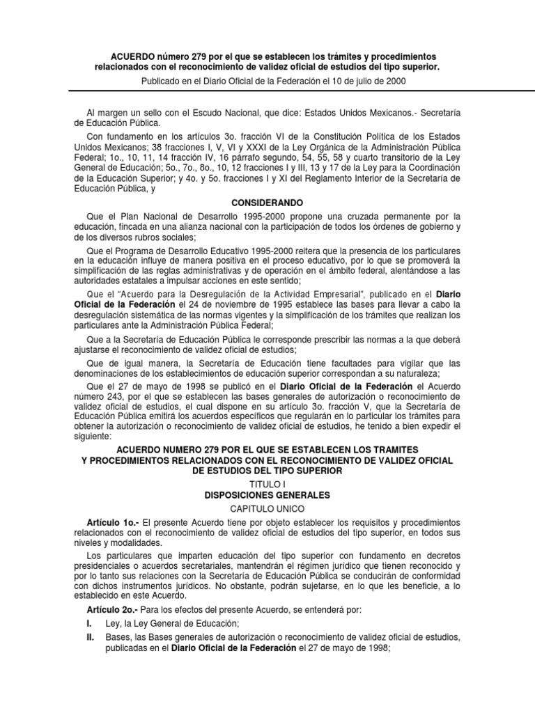 ACUERDO - 279 (Con Anexos) | PDF | Doctorado | Plan de estudios