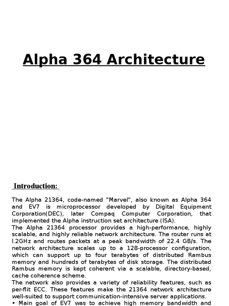 Alpha 364 Architecture and HT Protocol | PDF | Office Equipment ...