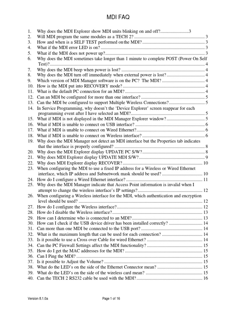 Mdi Faq | PDF