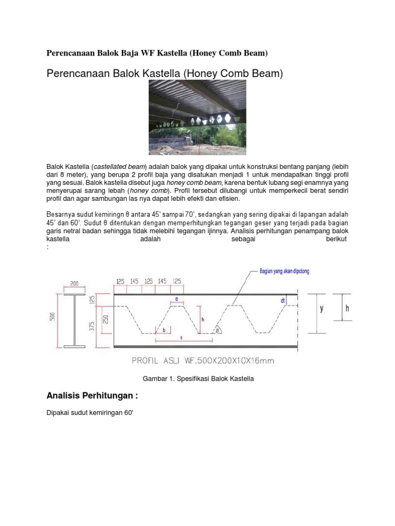 Perhitungan Balok Castella | PDF