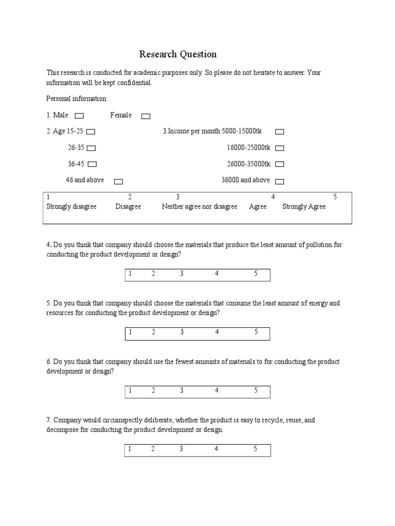 Green Business Research Questionnaire | Reuse | Sustainable Business