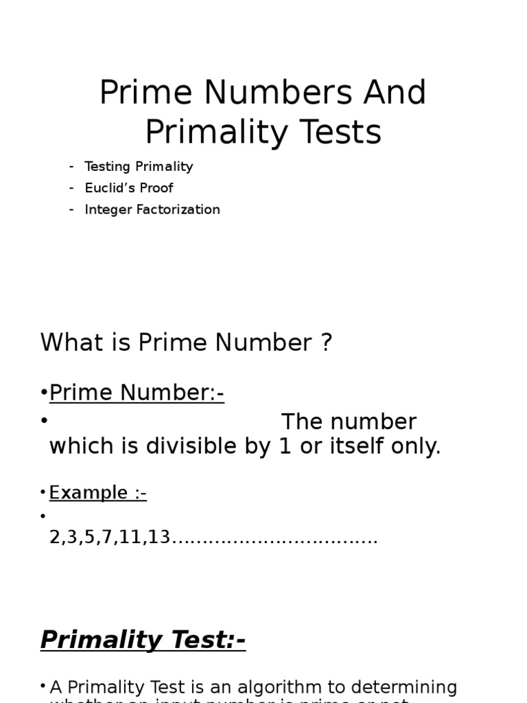 Primality Testing and Algorithms | PDF | Prime Number | Numbers