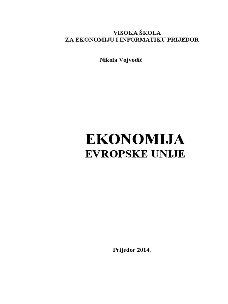Ekonomija EU - Skripta | PDF