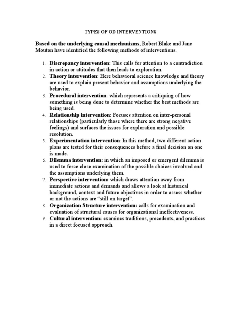 OD Intervention PDF | PDF | Organization Development | Team Building