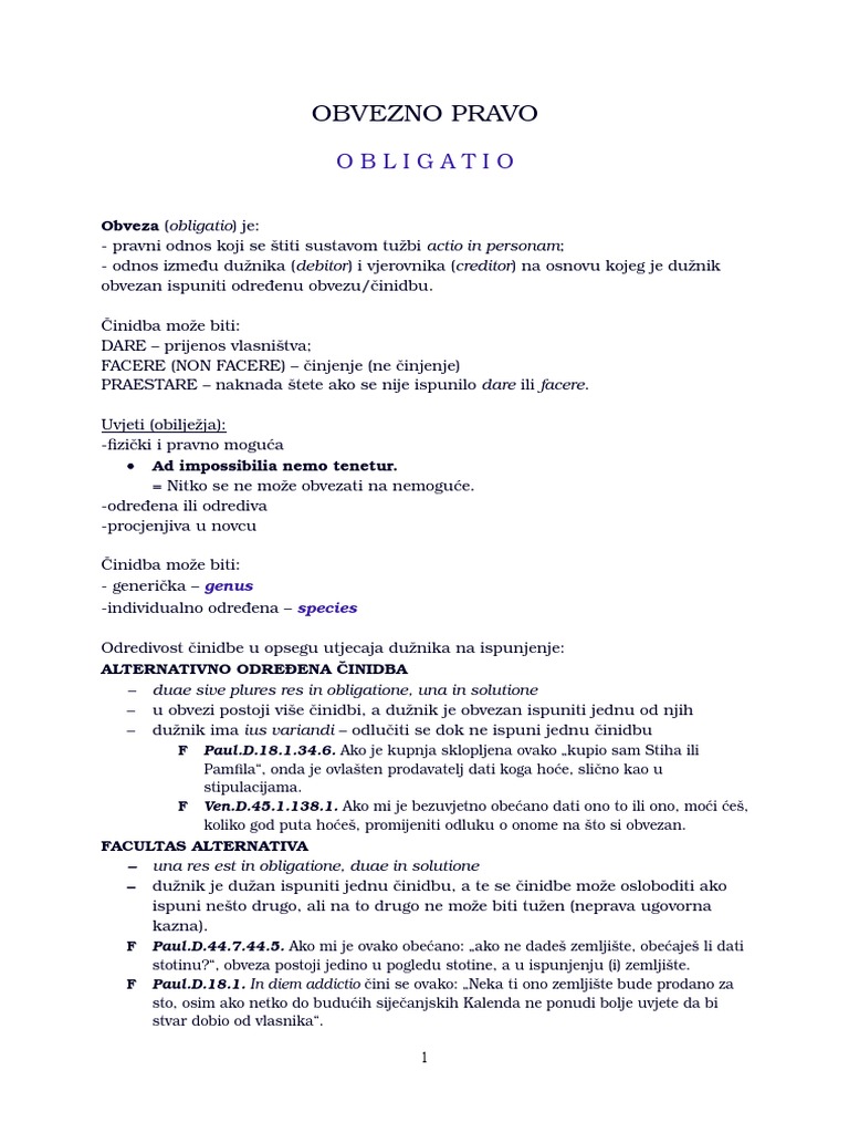 Rimsko Privatno Pravo - Obvezno Pravo | PDF