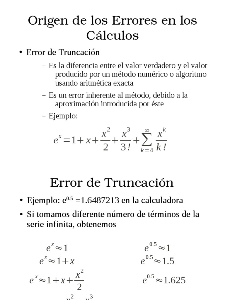 Errores calculo numerico | Análisis numérico | Algoritmos