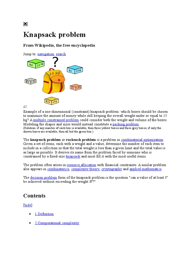 Knapsack Problem | Discrete Mathematics | Theoretical Computer Science