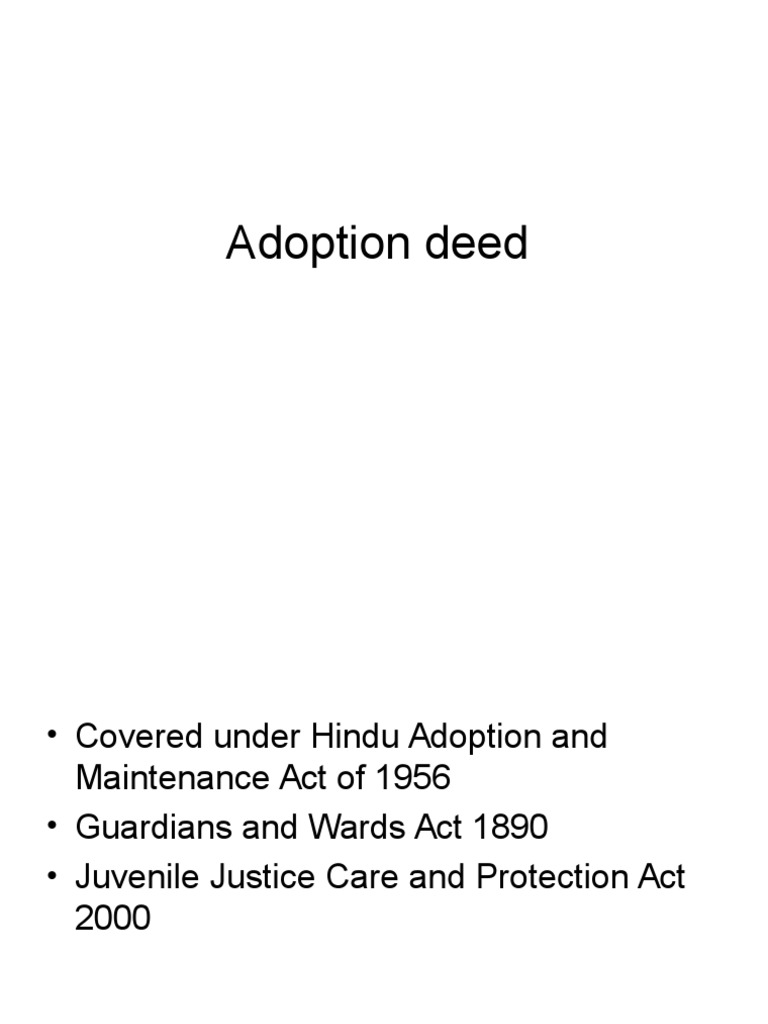 Adoption Deed | Adoption | Legal Guardian