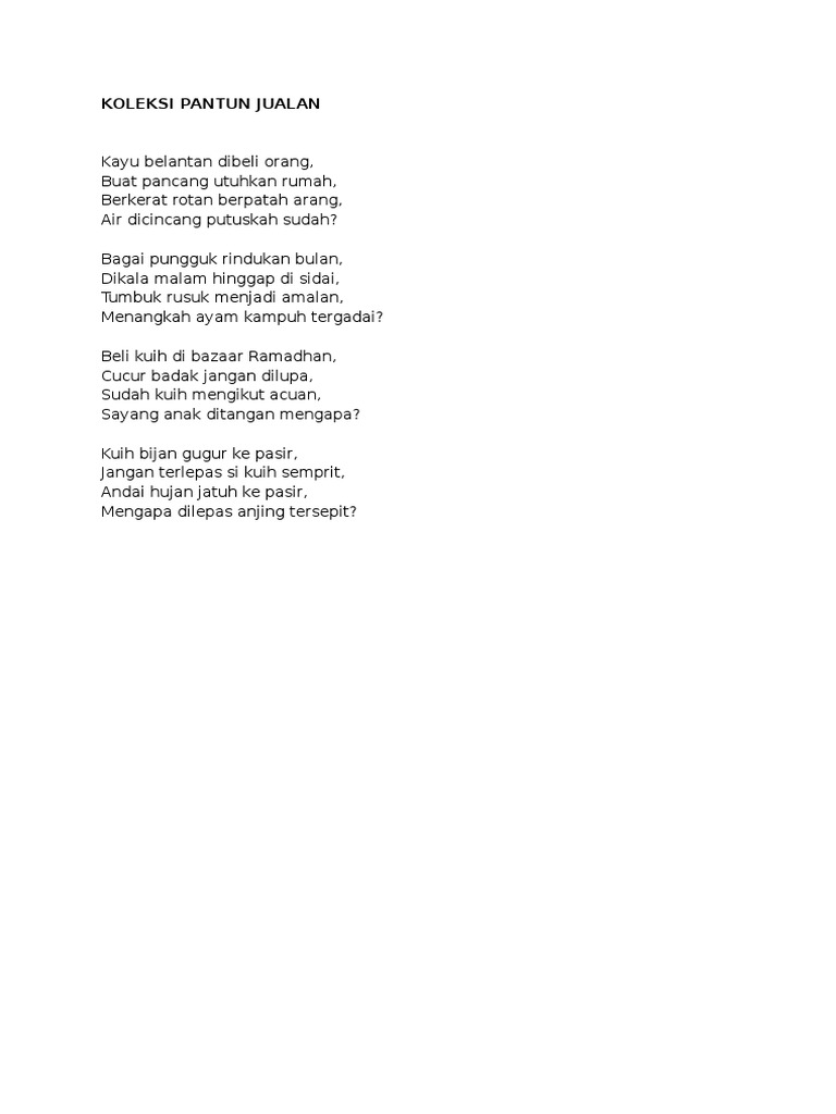 Koleksi Pantun Jualan | PDF