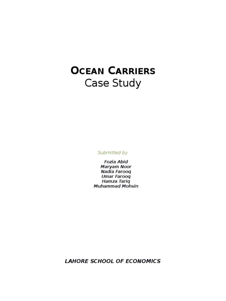 Ocean Carriers - Case Study | PDF | Net Present Value | Economic Growth