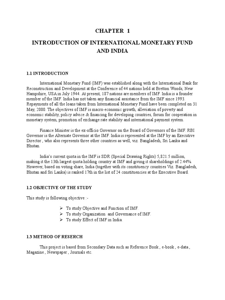 IMF AND India | Special Drawing Rights | International Monetary Fund