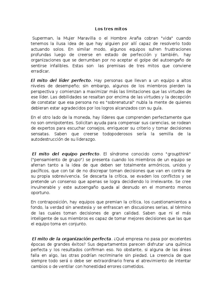 Los Tres Mitos | PDF | Verdad | Toma de decisiones