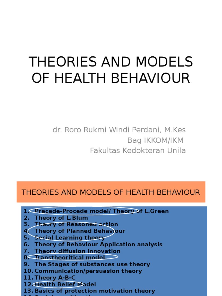 Theories and Models of Health Behaviour | PDF | Behavior | Attitude ...