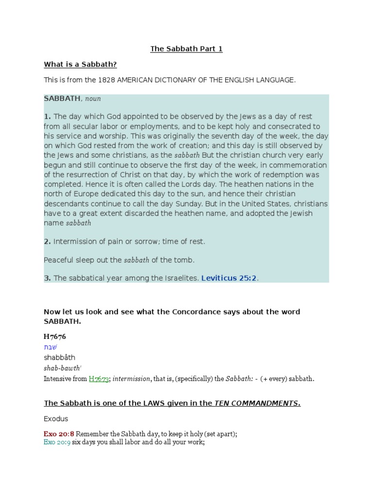 The Sabbath Part 1 Pdf Sabbath Hebrew Bible