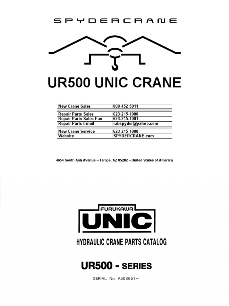 Furukawa UNIC UR500 Parts Catalog | PDF