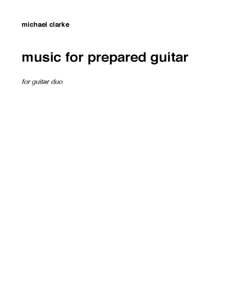 Music for Prepared Guitar Duo | PDF | Guitars | String Instruments
