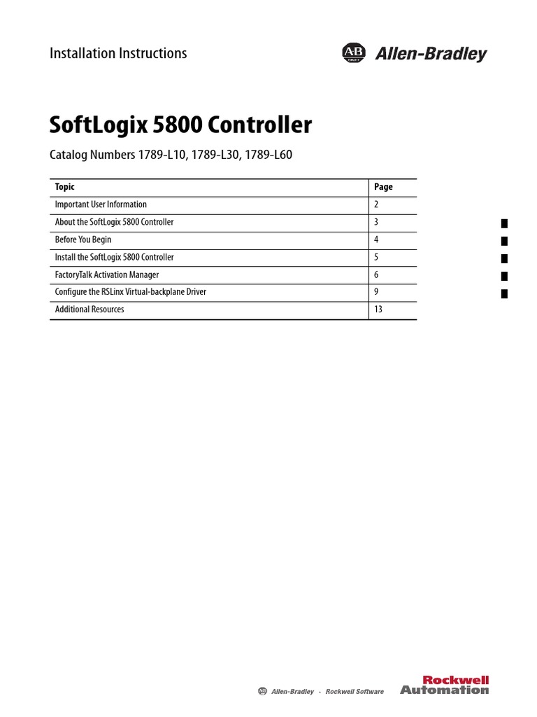 SoftLogix 5800 Installation Instructions | PDF | Device Driver | Microsoft Windows