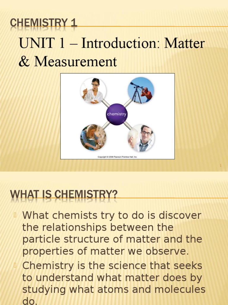 UNIT 1 - Introduction: Matter & Measurement | PDF | Mixture | Chemical Elements