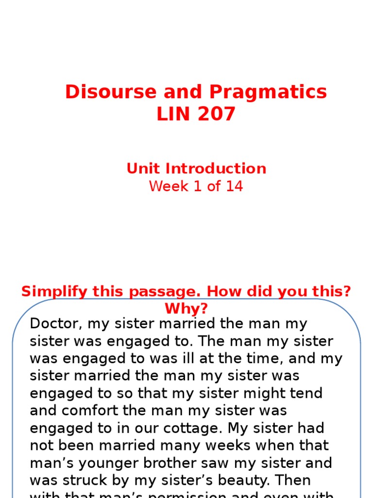Discourse and Pragmatics - An Intro | PDF | Context (Language Use ... Discourse and Pragmatics - An Intro | PDF | Context (Language Use ...