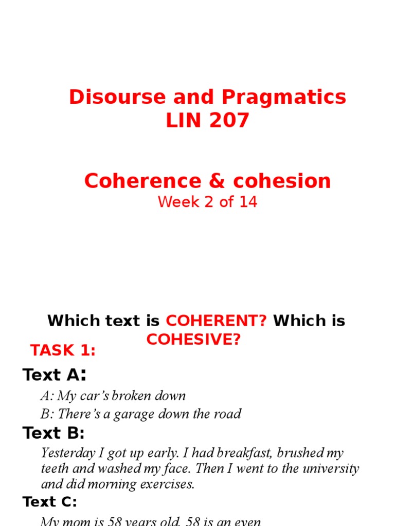 cohesion and coherence | Ellipsis | Linguistics
