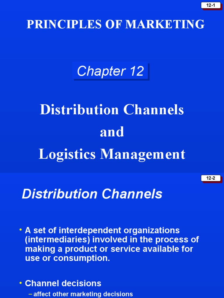 Distribution Channels and Logistics Management Principles | PDF ...