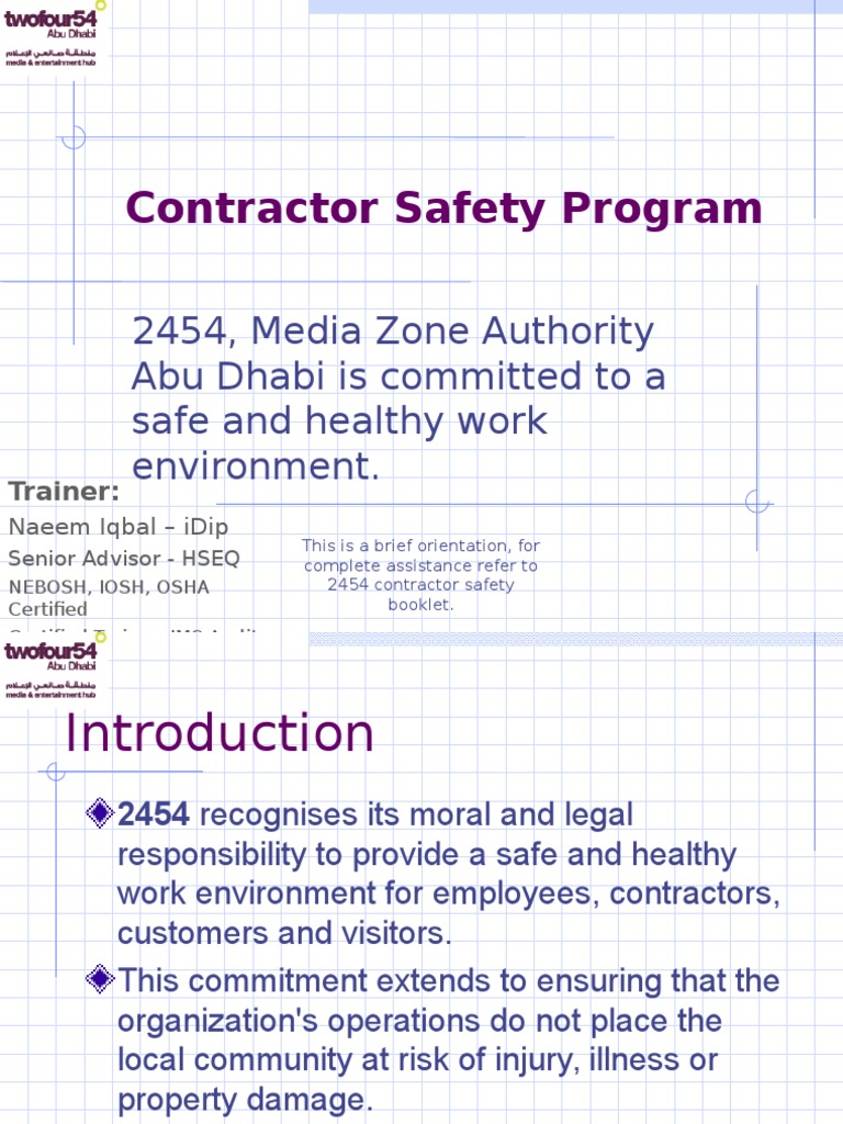 Contractor Safety Program | PDF | Safety | Personal Protective Equipment