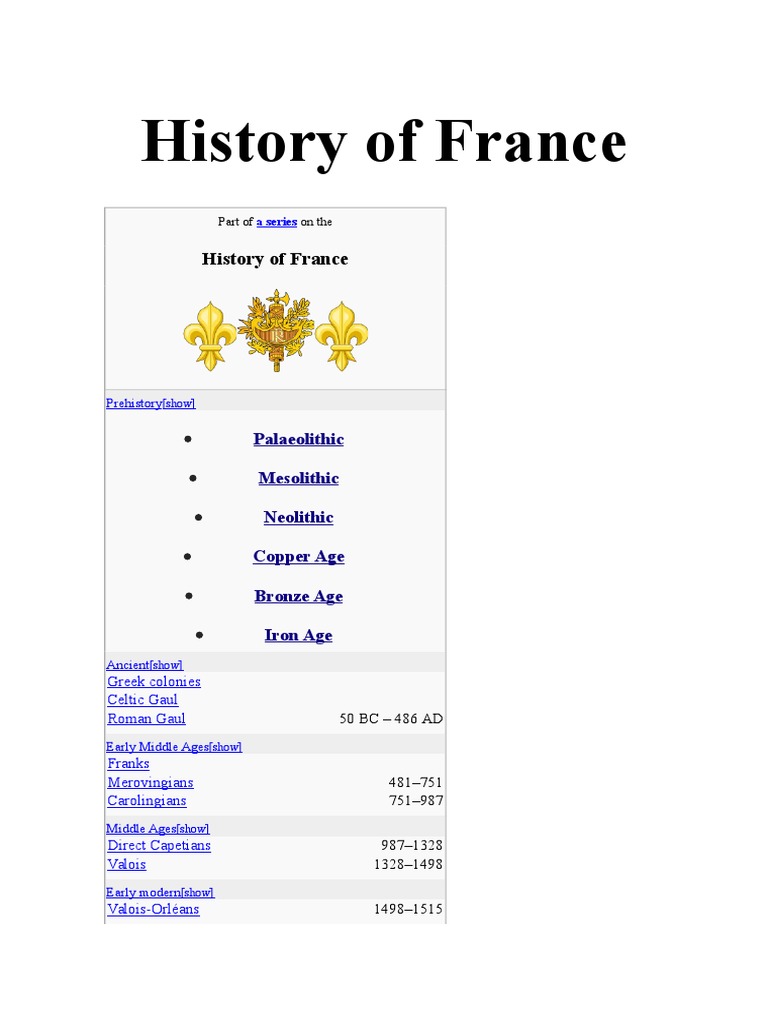 French History Overview | PDF | Gaul | Europe Travel